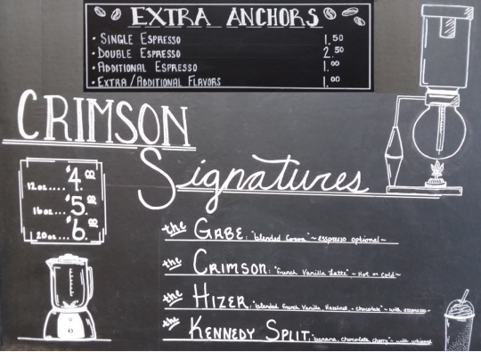 Menu – CRIMSON ANCHOR COFFEE ROASTERS
